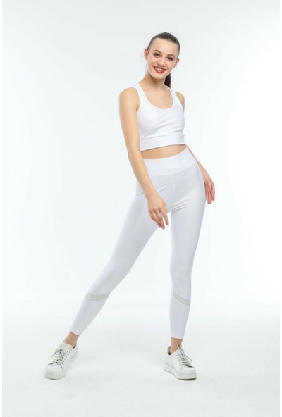 Ohepmoda Yüksek Bel Toparlayıcılı Sırt Fileli Spor Büstiyer-Tayt Takım Beyaz Ohepmoda Yüksek Bel Toparlayıcılı Sırt Fileli Spor Büstiyer-Tayt Takım Beyaz