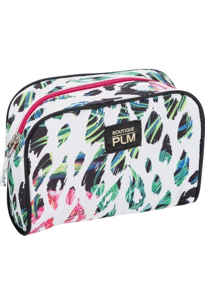 Plm Betty Makyaj Çantası Beyaz Leopar