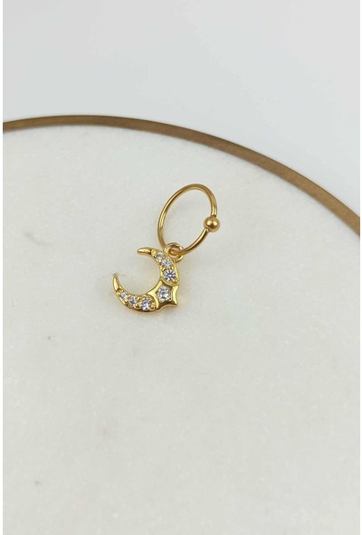 ÇLK Accessories 316 L Çelik Sallantı Taşlı Ay Yıldız Halka Piercing TRPIERCING065 PIER32003 ÇLK Accessories 316 L Çelik Sallantı Taşlı Ay Yıldız Halka Piercing TRPIERCING065 PIER32003