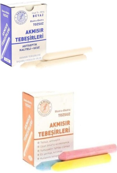 Tebeşir 2 Kutu 1 Kutu Beyaz 1 Kutu Renkli Tebeşir 2 Kutu 1 Kutu Beyaz 1 Kutu Renkli