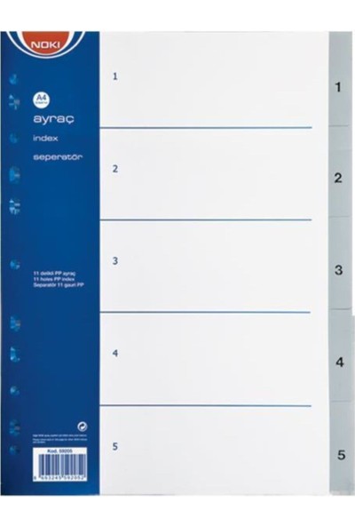 Plastik Seperatör 5 Gri Ayraç A4 6 Adet Plastik Seperatör 5 Gri Ayraç A4 6 Adet