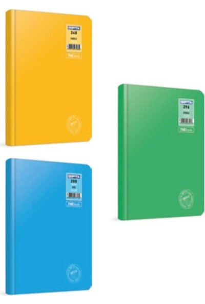 Kareli 200 Yaprak 1269 Thebook Ip Dikiş Fosforlu Kapak Defter 20*28