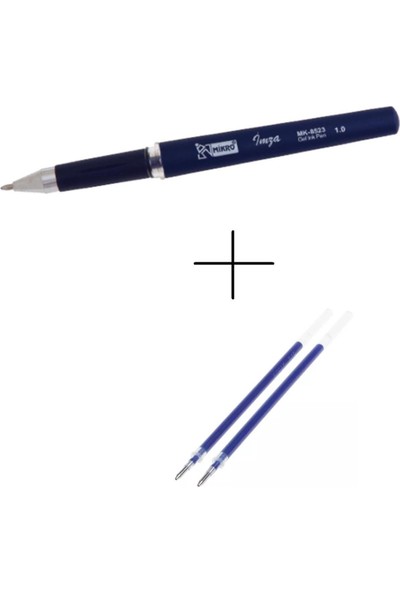 Imza Kalemi Mavi Renk 1.00MM 2 Adet Yedek Mürekkep Mikro Imza Kalemi MK-8523 Iki Adet Yedek Mürekkep Hediyeli Imza Kalemi Mavi Renk 1.00MM 2 Adet Yedek Mürekkep Mikro Imza Kalemi MK-8523 Iki Adet Yedek Mürekkep Hediyeli