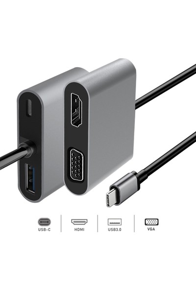 Dexim Premium 4 In 1 Usb-C Hub DHU0004