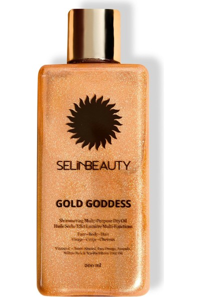 Selin Beauty Gold Goddess Shimmering Multi Purpose Dry Oil 200 ml Selin Beauty Gold Goddess Shimmering Multi Purpose Dry Oil 200 ml