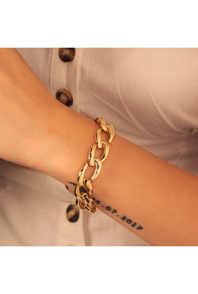 Adil İdil Kuyumculuk İç İçe Geçmiş Halka Detaylı Bileklik