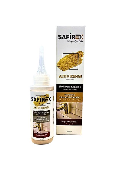 Safirex -Gold Simli Derz Dolgu ve Kaplama Altın Sarısı 160 ml Safirex -Gold Simli Derz Dolgu ve Kaplama Altın Sarısı 160 ml