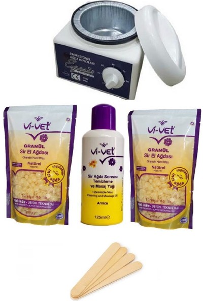 Vi-Vet Mujgan Ağda Seti, Makine, 2 Adet Boncuk Ağda 250G Natural, Ağda Yağı Vi-Vet Mujgan Ağda Seti, Makine, 2 Adet Boncuk Ağda 250G Natural, Ağda Yağı