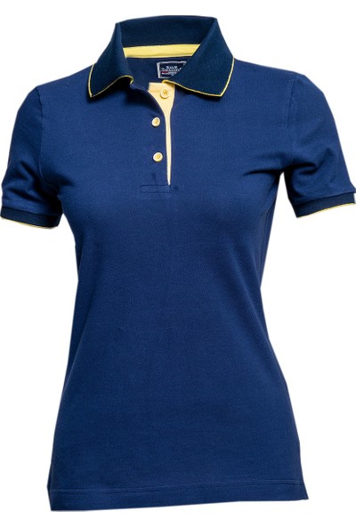 Exve Exclusive Lacivert Sarı Pat Detaylı Polo Yaka Kadın Tişört Exve Exclusive Lacivert Sarı Pat Detaylı Polo Yaka Kadın Tişört