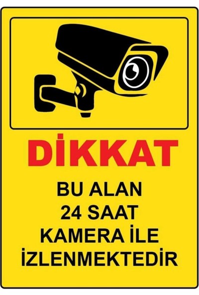 Neşeli Accessories Bu Alan Kamera Ile Izlenmektedir Uyarı Levhası 25X35 cm Pvc