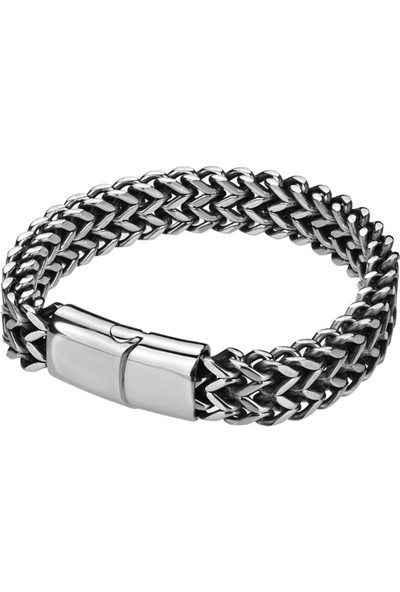 Chavin Gri Çelik Erkek Bileklik 8 mm. 21 cm ep06by Chavin Gri Çelik Erkek Bileklik 8 mm. 21 cm ep06by
