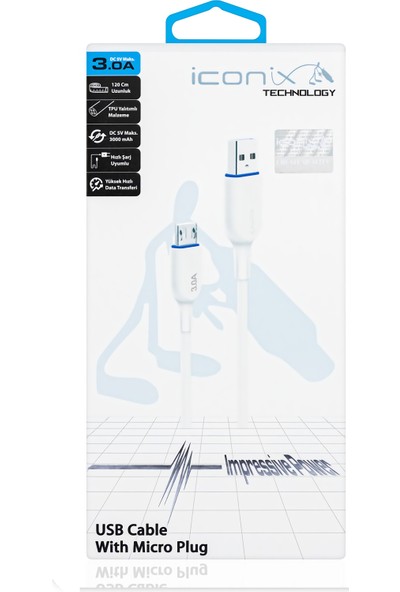 Iconıx ICON-CB03 3A Mıcro USB Kablo 1.2m
