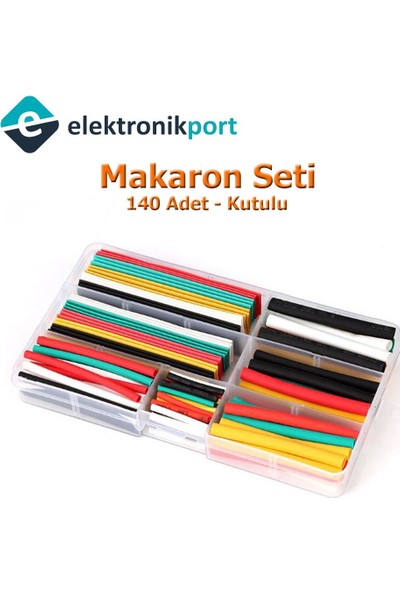Elektronikport Makaron Seti 140 Adet Kutulu (Isı Polyolefin Shrink Boru) Yüksek Kalite 5 Renk Elektronikport Makaron Seti 140 Adet Kutulu (Isı Polyolefin Shrink Boru) Yüksek Kalite 5 Renk