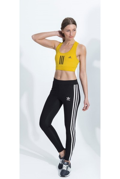 adidas Beyaz Çizgili Model Siyah Renk Dalgıç Kumaş Kadın Tayt adidas Beyaz Çizgili Model Siyah Renk Dalgıç Kumaş Kadın Tayt