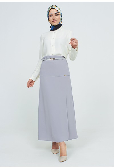 SETRMS Gri Kemer Detaylı Etek 2126067