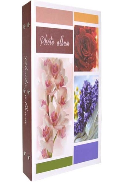 Nobbystar 300'LÜK 10 x 15 cm Çiçek Desenli Bordo Fotoğraf Albümü