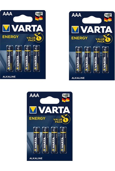 Varta Aaa Energy Alkaline Ince Kalem Pil 4lü 3 Paket Varta Aaa Energy Alkaline Ince Kalem Pil 4lü 3 Paket