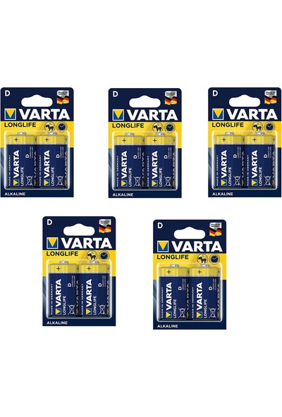 Varta Longlife Power Alkaline 9 V Pil Tekli 5 Paket Varta Longlife Power Alkaline 9 V Pil Tekli 5 Paket