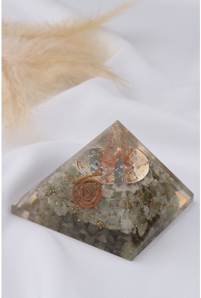 Dünya Doğal Taş Yeşil Kuvars Taşı Orgonit Piramit - 600133 Dünya Doğal Taş Yeşil Kuvars Taşı Orgonit Piramit - 600133