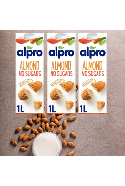 Alpro Şekersiz Badem Sütü 3 x 1 lt