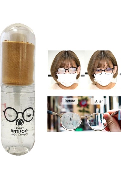 Lionel Antifog Gözlük Camı Buğu Buhar Önleyici Sprey Buğulanma Önleyici 30 ml + Gözlük Bezi Lionel Antifog Gözlük Camı Buğu Buhar Önleyici Sprey Buğulanma Önleyici 30 ml + Gözlük Bezi