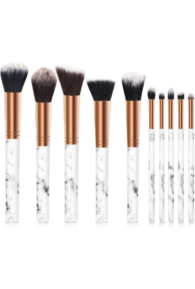 Mujgan 10'lu Makyaj Fırça Seti Beyaz Sap - Siyah Uç Mujgan 10'lu Makyaj Fırça Seti Beyaz Sap - Siyah Uç