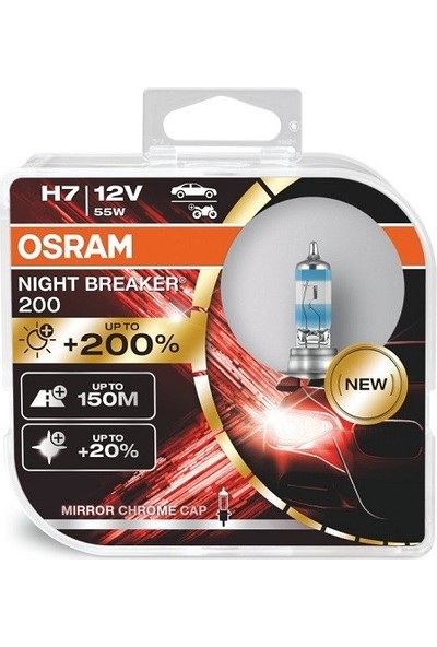 Osram H7 Night Breaker 200 Halojen Ampul 2 Adet