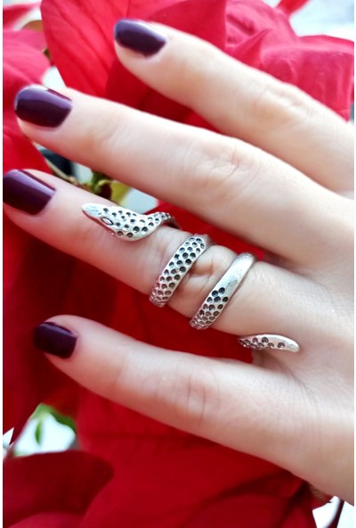 Fildişi Aksesuar Antik Gümüş Kaplama Sarmal Yılan Şekilli El Yapımı Ayarlanabilir Yüzük Fildişi Aksesuar Antik Gümüş Kaplama Sarmal Yılan Şekilli El Yapımı Ayarlanabilir Yüzük