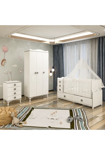 Garaj Home Melina Yıldız 3 Kapaklı Bebek Odası Takımı Gri - Yatak ve Uyku Seti Kombinli - Pembe Uykusetli Garaj Home Melina Yıldız 3 Kapaklı Bebek Odası Takımı Gri - Yatak ve Uyku Seti Kombinli - Pembe Uykusetli