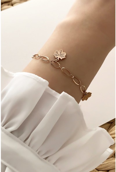 ÇLK Accessories Çelik Üç Yaprak Çelik Bileklik ÇLK Accessories Çelik Üç Yaprak Çelik Bileklik