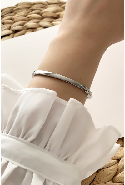 ÇLK Accessories Çelik Düz Kesim Kelepçe Çelik Bileklik