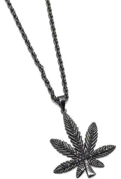 Noon Yaprak Figürlü Siyah Zirkon Taşlı Füme Renkli Zincirli Erkek Kolye NN30426-526-B Noon Yaprak Figürlü Siyah Zirkon Taşlı Füme Renkli Zincirli Erkek Kolye NN30426-526-B
