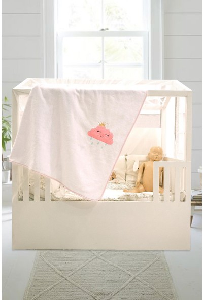 Woop Home 80X100 Bulut Nakışlı Welsoft Bebek Battaniyesi Woop Home 80X100 Bulut Nakışlı Welsoft Bebek Battaniyesi