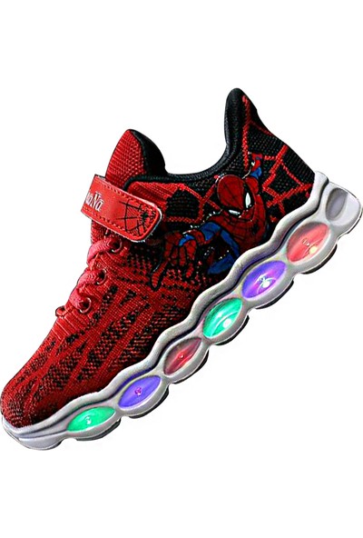 TK Örümcek Adam Baskılı Çocuk Spor Ayakkabısı - Kırmızı (Yurt Dışından)