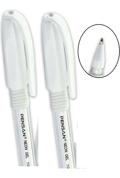 Pensan Beyaz Tükenmez Kalem Jel 1.0 mm 2 Adet Pensan Beyaz Tükenmez Kalem Jel 1.0 mm 2 Adet