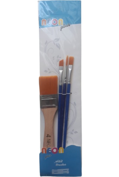 Neon Plus Ipek Fırça Takımı Zemin Fırçalı 4'lü Sentetik Uçlu Neon Plus Ipek Fırça Takımı Zemin Fırçalı 4'lü Sentetik Uçlu