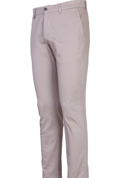 İmza Bej Düz Desen Comfort Fit Pantolon