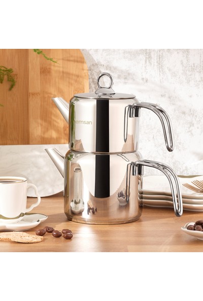 Emsan Miras Maxi Çelik İndüksiyon Tabanlı Orta Çaydanlık