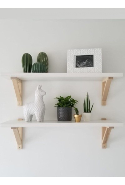 En Perakende Ahşap Ayaklı Kitaplık Duvar Rafı 2li