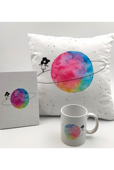 VegaGiftShop Satürn Kız Yastık & Satürn Kız Defter & Satürn Kız Kupa VegaGiftShop Satürn Kız Yastık & Satürn Kız Defter & Satürn Kız Kupa