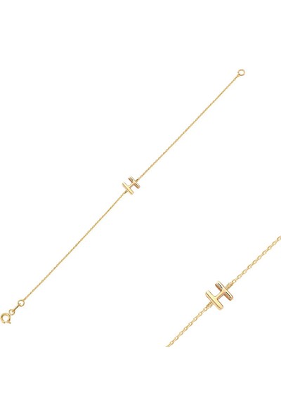 Engingold 14 Ayar Altın H Harfli Bileklik Engingold 14 Ayar Altın H Harfli Bileklik