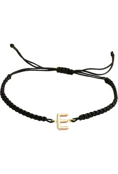 Engingold Ip Örgü 14 Ayar Altın E Harfli Bileklik Engingold Ip Örgü 14 Ayar Altın E Harfli Bileklik