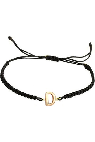 Engingold Ip Örgü 14 Ayar Altın D Harfli Bileklik Engingold Ip Örgü 14 Ayar Altın D Harfli Bileklik