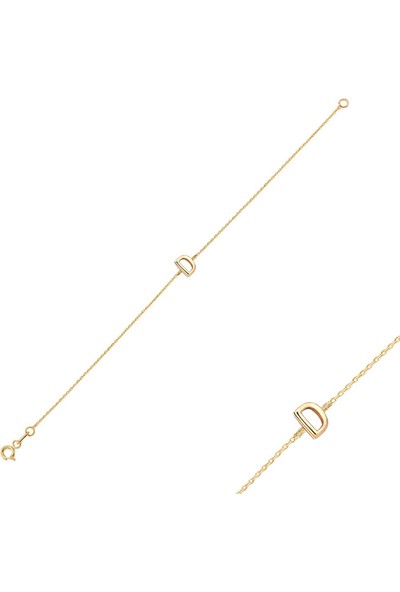Engingold 14 Ayar Altın D Harfli Bileklik Engingold 14 Ayar Altın D Harfli Bileklik