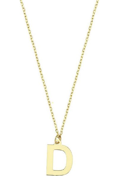 Engingold 14 Ayar Altın D Harfli Kolye