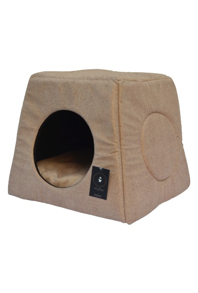 Panda Kahverengi Üç Fonksiyonlu Kedi Evi