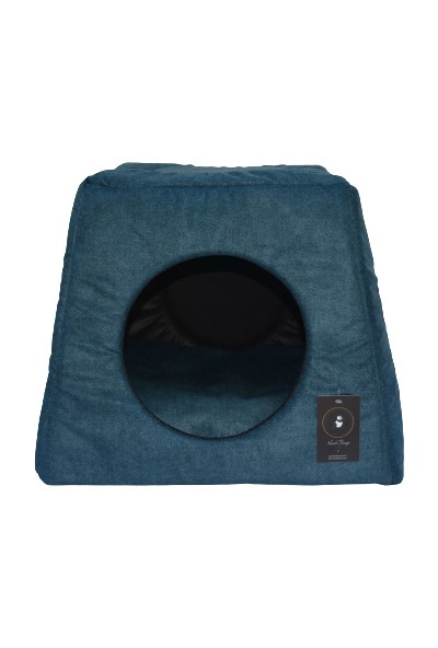 Panda Mavi Üç Fonksiyonlu Kedi Evi