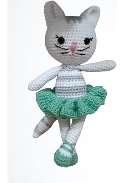 Oyuncak Park Balerin Kedi Amigurumi Organik Oyuncak