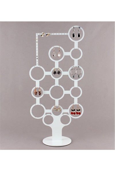 Entina Metal Yuvarlak Çoklu Küpe Standı Kuyumcu Vitrini Küpelik Küçük Be