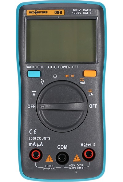 Richmeters RM098 Çok Fonksiyonlu LCD Dijital Multimetre (Yurt Dışından)